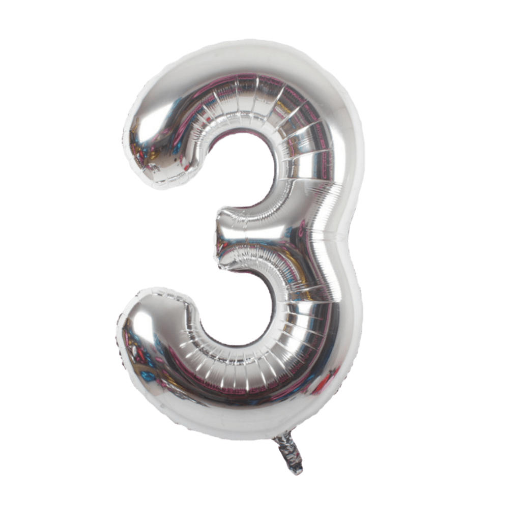 Silver Number Balloons (16 Inch) | Balloon Party Singapore