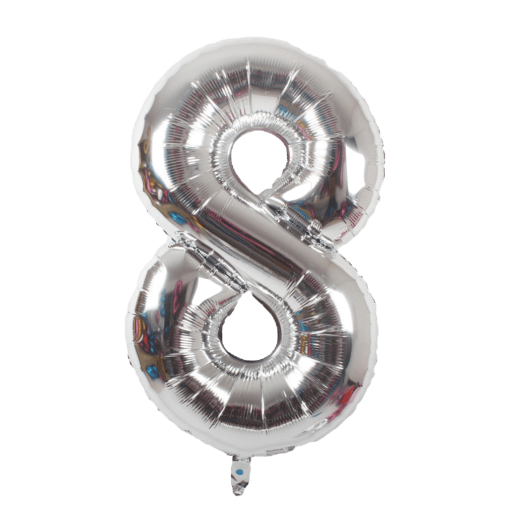 Silver Number Balloons (32 Inch) | Balloon Party Singapore